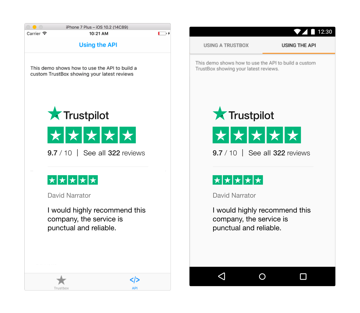 So setzen Sie ein TrustBox-Widget in Ihrer mobilen App für iOS oder ...