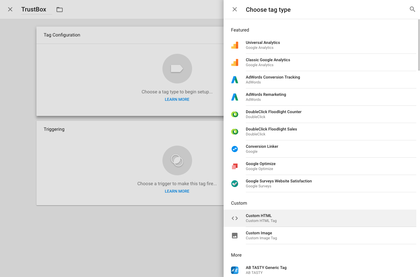 Lägg till en TrustBox-widget med Google Tag Manager