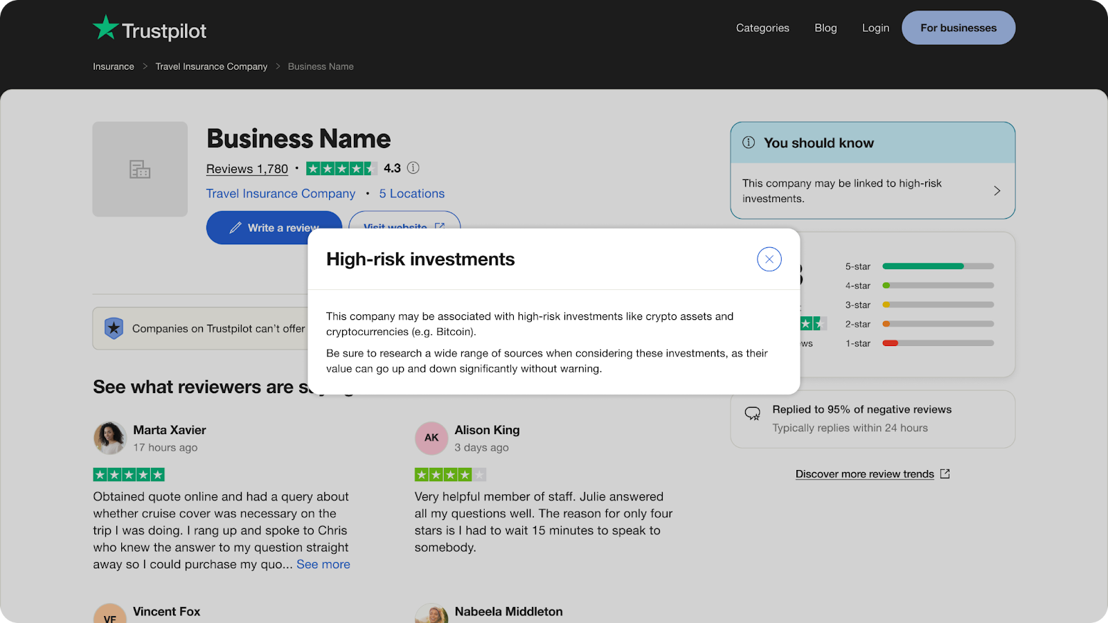 Trustpilot Consumer Warnings and Alerts