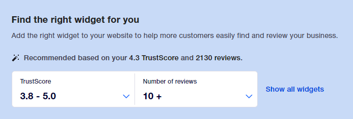 What is a TrustBox widget?