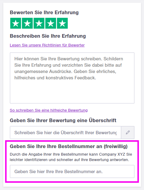Warum soll ich eine Referenznummer angeben?