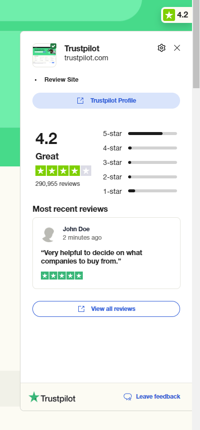 Trustpilot’s Google Chrome Extension