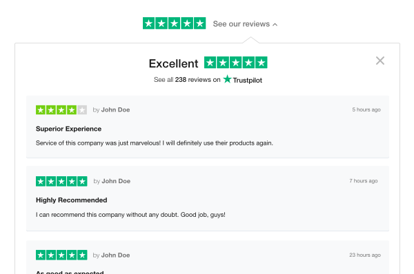TrustBox widget overview