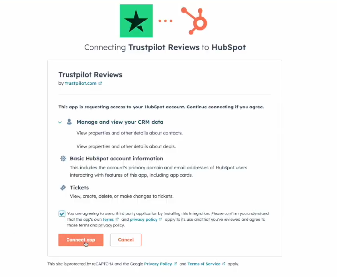 Trustpilot’s HubSpot integration