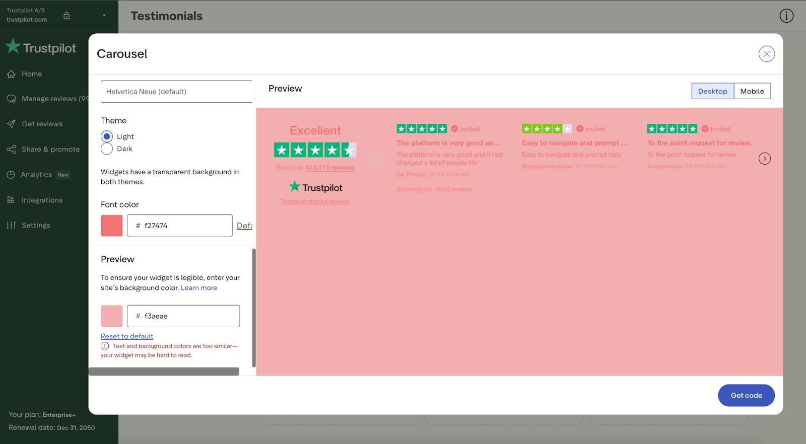 Accessibility for TrustBox widgets